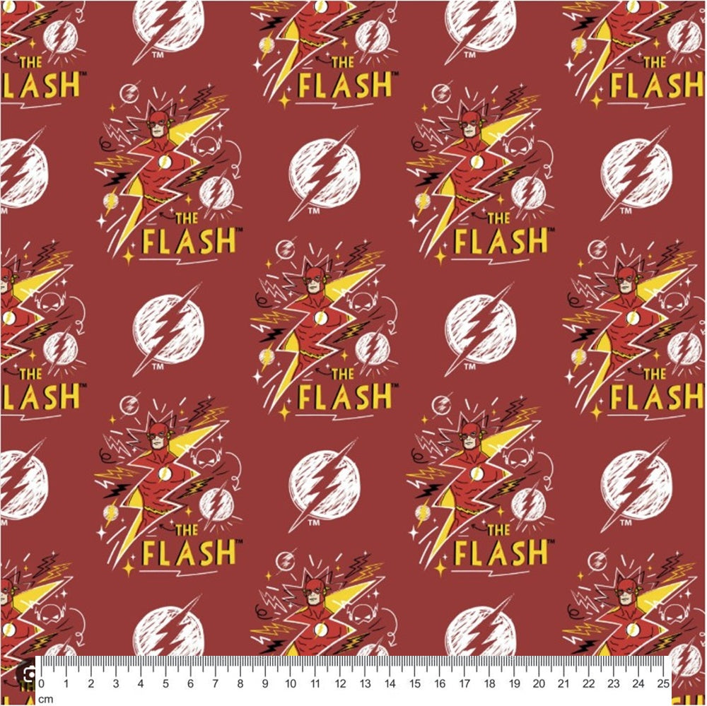 LC3041 DC Comics Superheroes Doodle Flash – Monkey Mama Fabrics & More