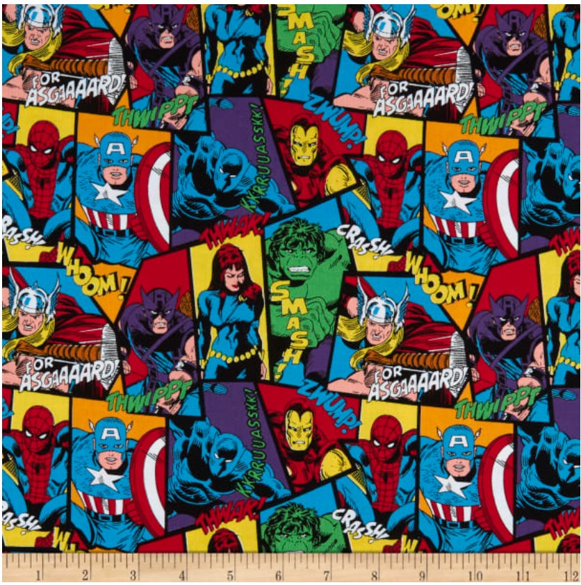 LC2065 Marvel Comics IV Comic Frames Multi – Monkey Mama Fabrics & More